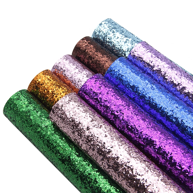 pvc plain color chunky glitter pvc synthetic leather david accessories ...