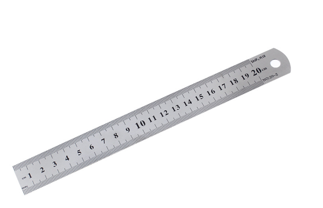 metal stainless steel straight ruler with double-sided scale drawing ...